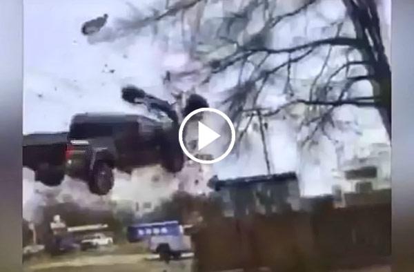 CAUGHT ON CAMERA: Toyota Tacoma Launched Into Air After POLICE CHASE ...