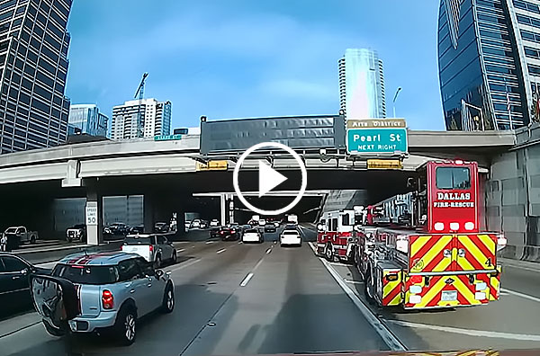 It’s Tiller Time: Firetruck Smoothly Slides Across Four Highway Lanes ...