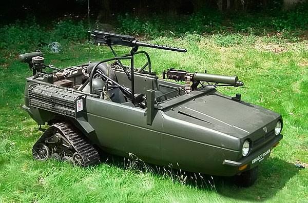 Meet Armed Reliant “Rugged” Robin Three-Wheeler with Caterpillar Tracks ...