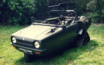 Meet Armed Reliant “Rugged” Robin Three-Wheeler with Caterpillar Tracks ...